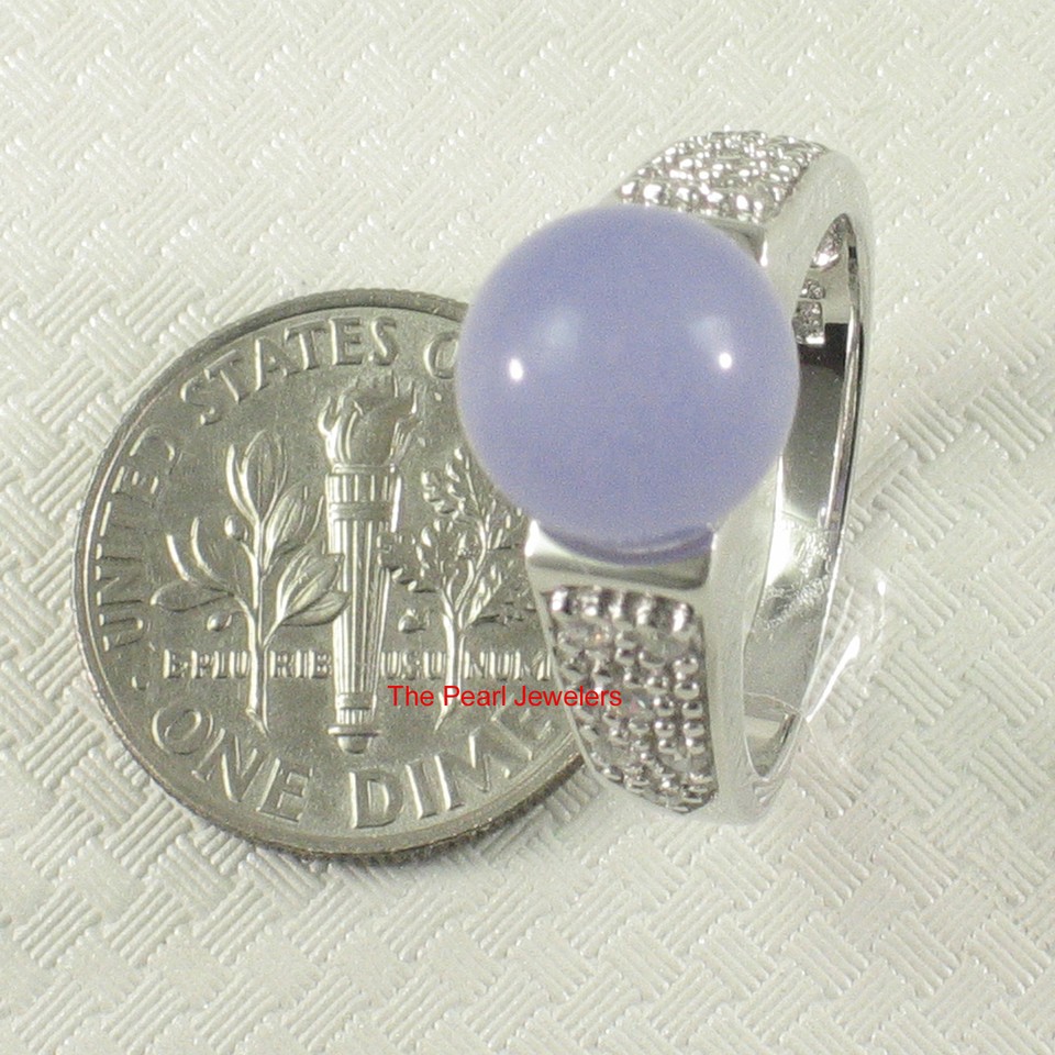Sterling Silver Lavender Jade & CZ Ring | eBay