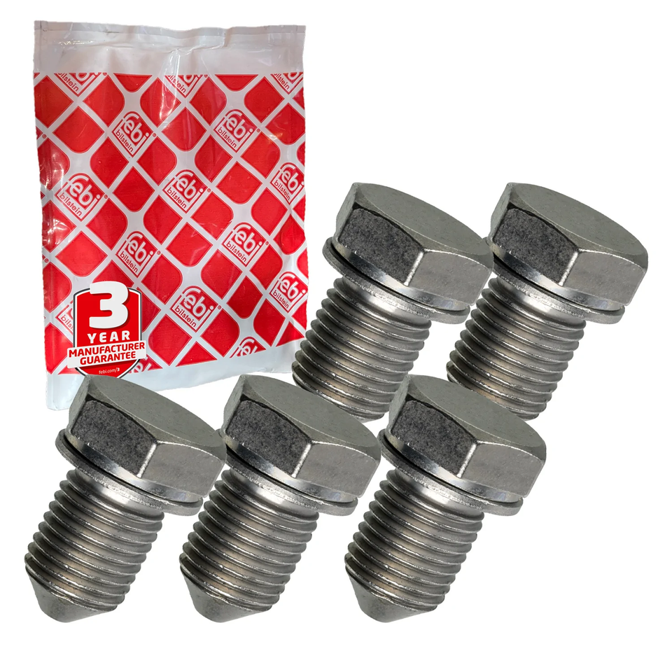 5x Golf Oil Sump Drain Plugs Fits VW Polo T4 T5 T6 N90813201 Febi 48871 ...