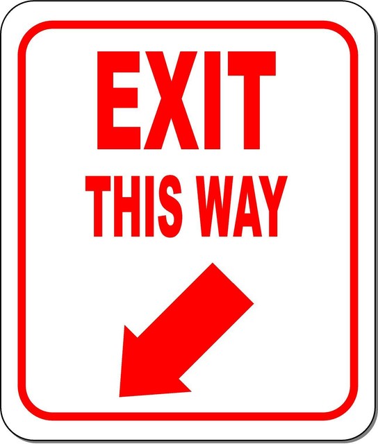 EXIT THIS WAY DIRECTIONAL RED 8 Arrow Variations Metal Aluminum ...