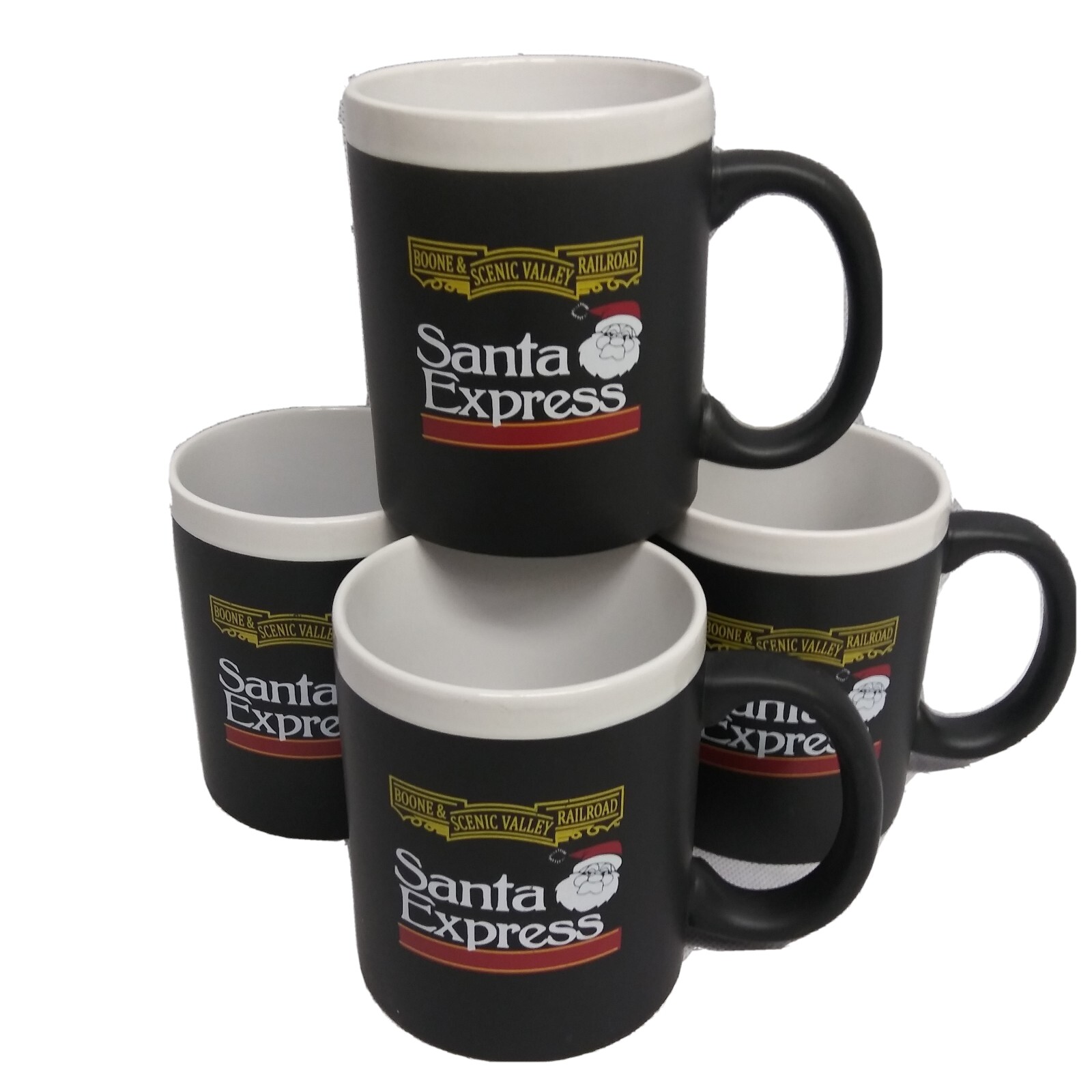 Boone & Scenic Valley Railroad Coffee Mug Cups Set of 4 Santa Express ...