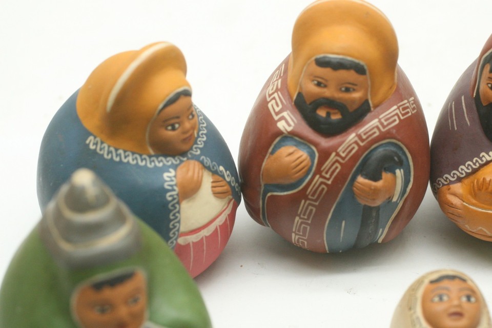 Hand Made Clay Nativity Set JUST CREATIONS Pottery | eBay