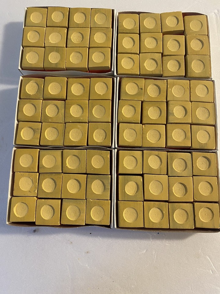 72 Pieces GOLD BILLIARD CHALK ,Pool Cue Q Stick. Free Scuffer & Table ...