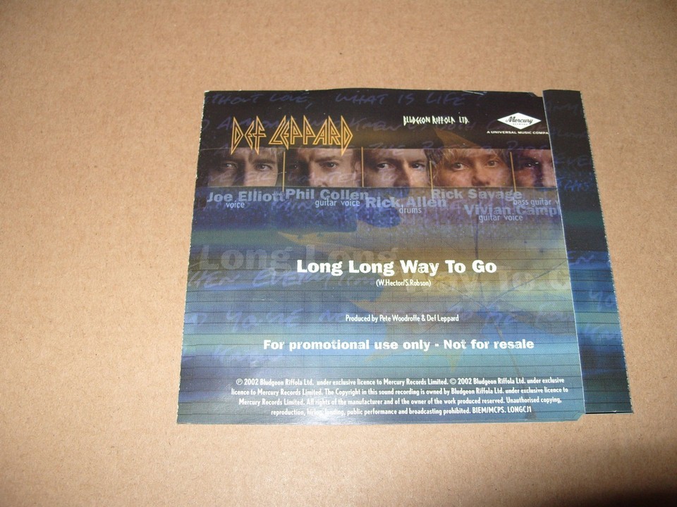 Def Leppard Long Long Way To Go cd Single Promo 2002 Ex Condition Rare ...