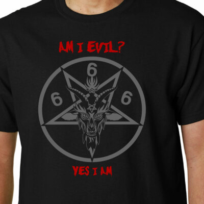 'Evil ? Yes I Am T-Shirt Diamant Tête Satan Lavey Métal Lourd Sabbath ...
