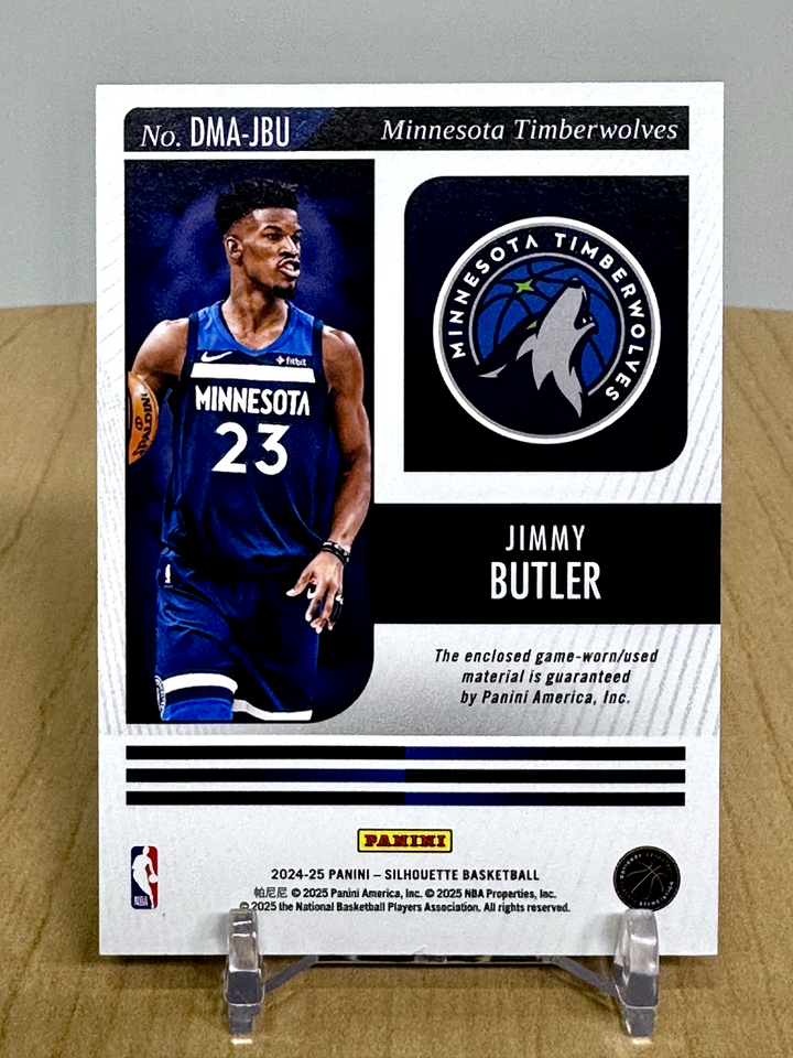 Jimmy Butler T'wolves Panini Silhouette Dual Materials Game-Worn 3 ...