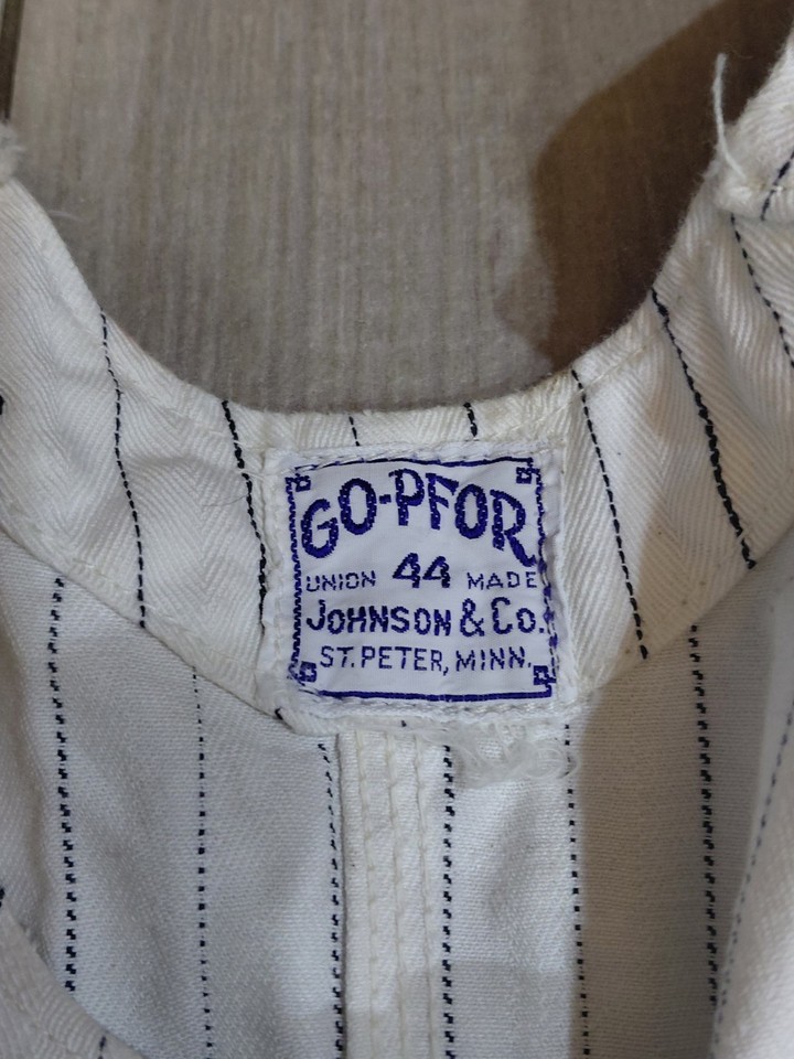 Go Phor Overalls Union Made St Peter Mn. 40s/50s Size 44 Pinstriped ...