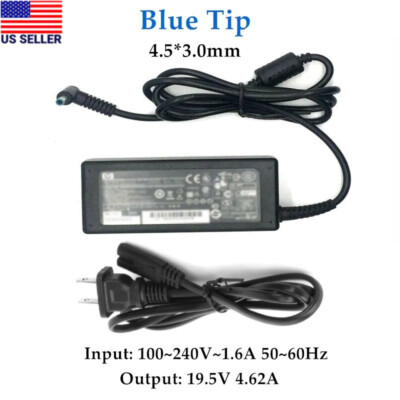 For 90W HP Blue Tip AC Adapter Charger 710413-001 19.5V 4.62A +Cord ...