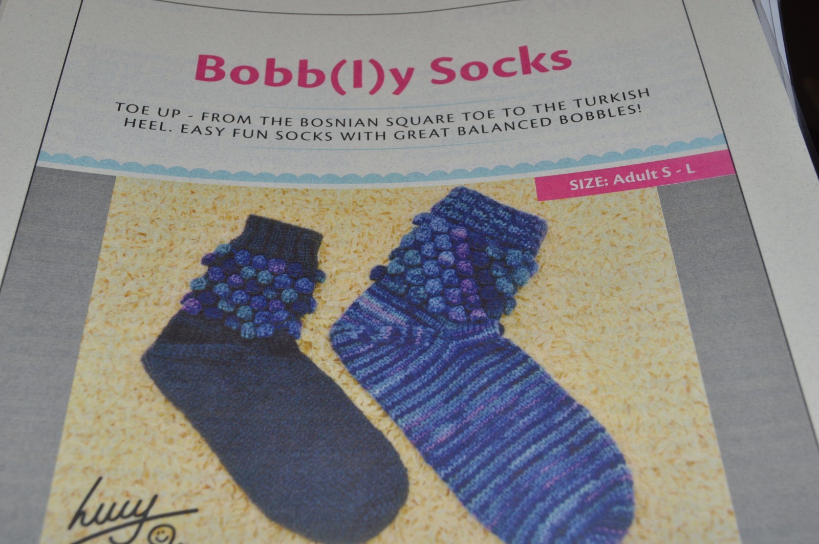 Lucy Neatby Knitting Pattern Bobb(l)y Socks Adult S-L | eBay