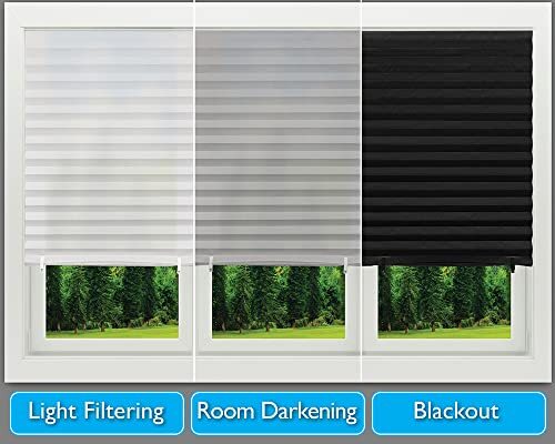 Redi Shade No Tools Original Blackout Pleated Paper Shade Black 48" W x ...