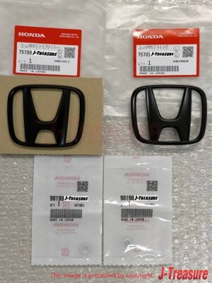 HONDA S2000 S2K AP1 AP2 Front & Rear Semi-Glossy Black "H" Emblem Badge ...