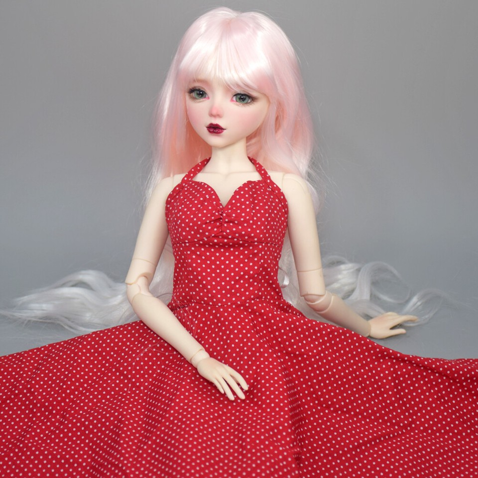 56cm Moveable Joints BJD Doll Female Body DIY Toys with Red Dress Full ...