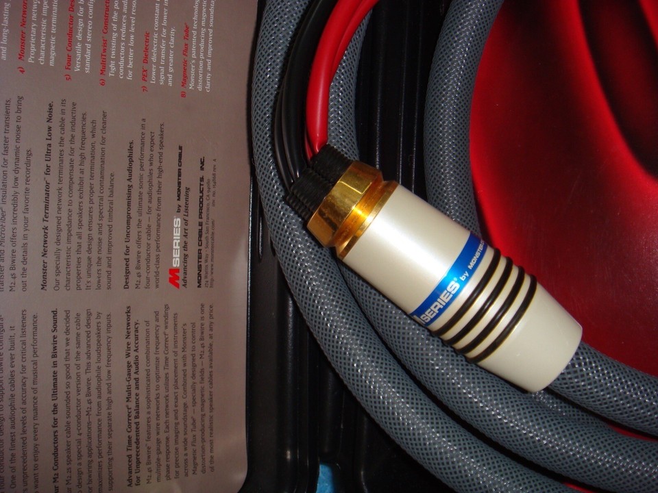 Monster Cable M Series M2.4s Bi-wire Speaker Cable 10 Feet Vintage Gold ...