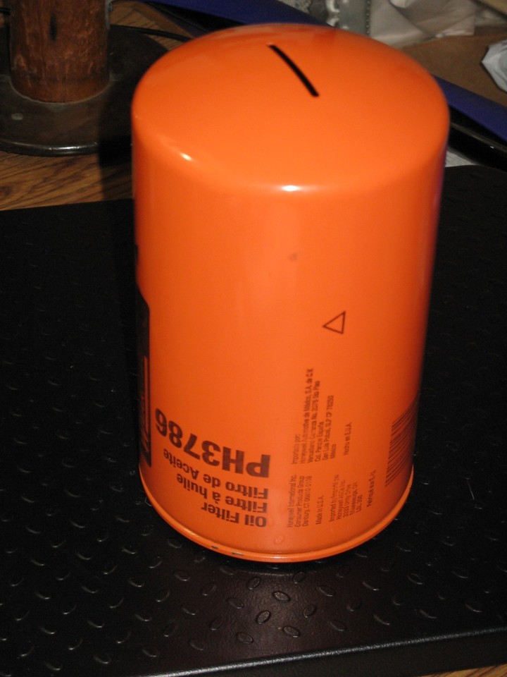 FRAM ORANGE METAL OIL FILTER ADVERTISING CAR TRUCK AUTOMOBILE COIN BANK ...