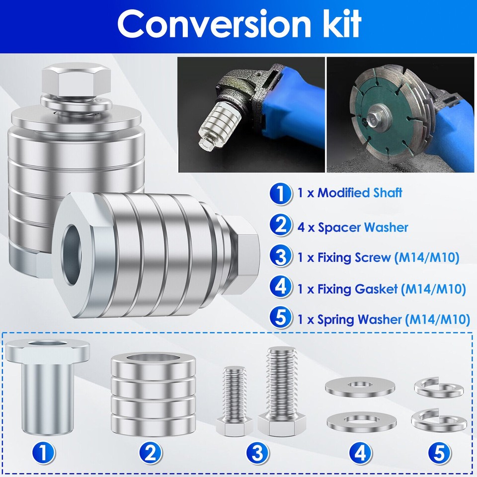 2* M10+M14 Angle Grinder to Grooving Machine Adapter Slotted Machine ...