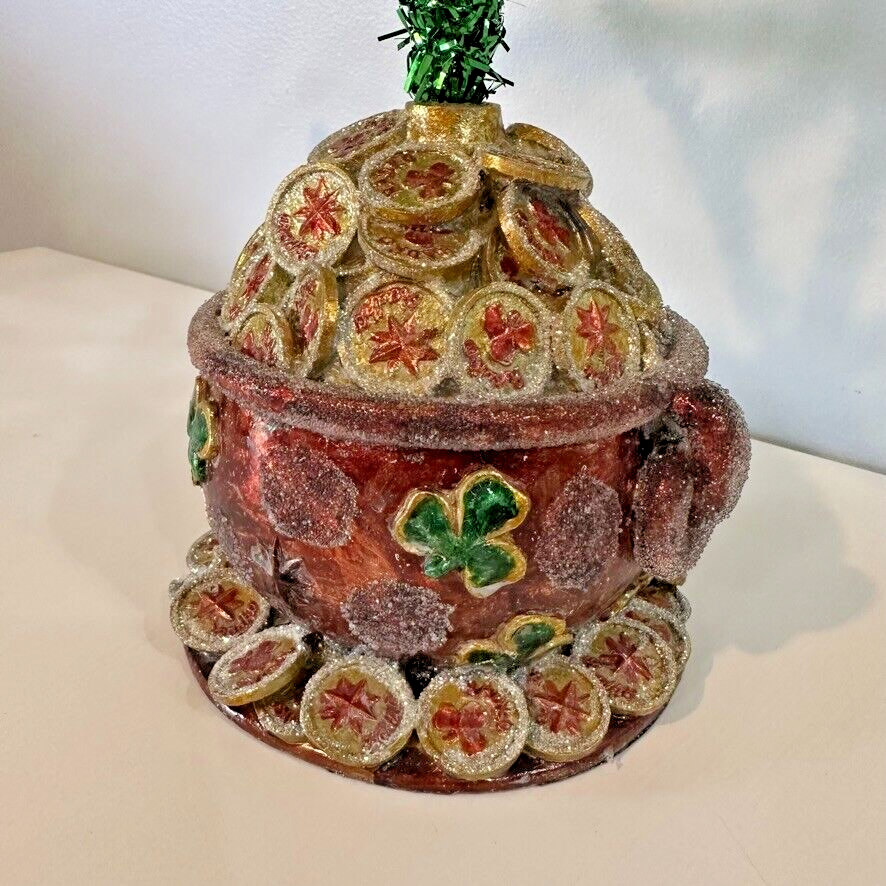Christopher Radko Feather Tree Luck Irish Pot Of Gold St Patricks Day ...