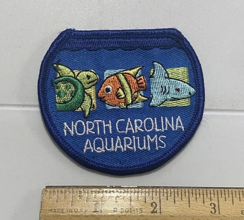 North Carolina Aquariums Fish Shark Turtle Souvenir Blue Embroidered ...