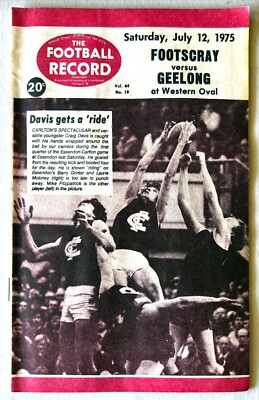 1975 JULY 12- FOOYSCRAY BULLDOGS V GEELONG CATS VFL FOOTY RECORD | eBay ...