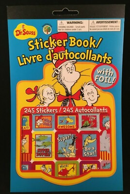 Dr. Seuss - Sticker Book - 245 Stickers - 1 Foil Sheet - 4 Sheets Total ...