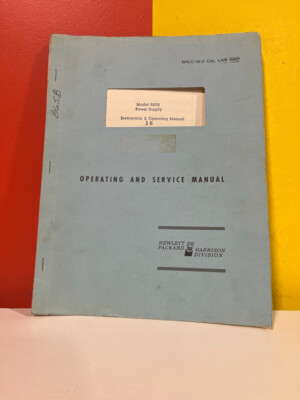 HP Model 865B Power Supply Instruction & Operating Manual | eBay