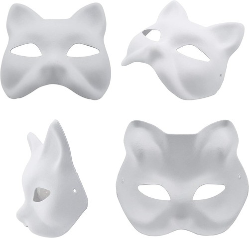 3/6*Fox Mask DIY Paintable Cosplay Accessories Mask for Party ...