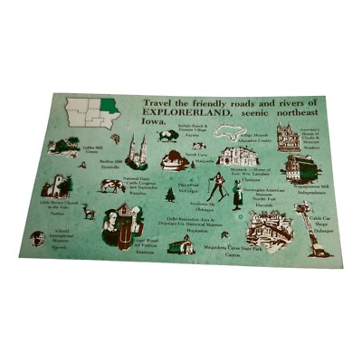 Vintage Iowa Postcard Exploreland scenic Northeast Pikes Peak Spook ...