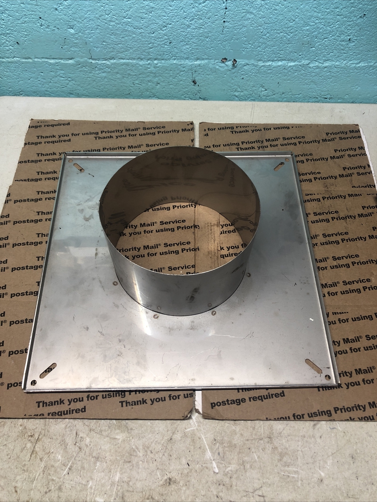 S/S 8" BBQ-BOILER-FORGE-SMOKER-FLUE/CHIMNEY COLLECTOR 15 1/2"PLATE | eBay