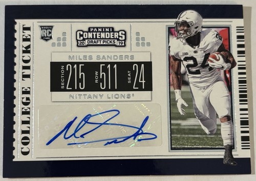 2019 Panini Contenders Draft Picks Penn State Miles Sanders Rookie ...