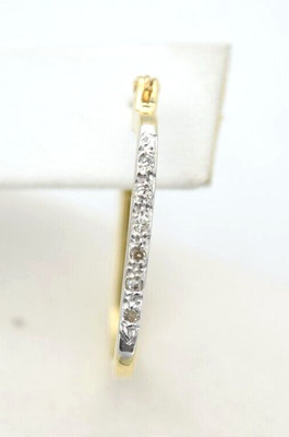 14K SQUARE EARRINGS ROUNDED CORNERS / DIAMONDS (BTS947) | eBay