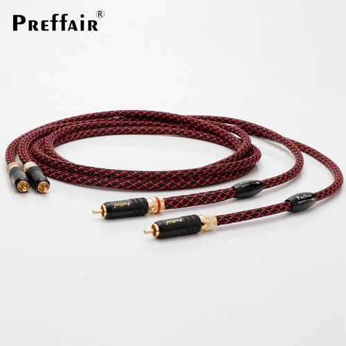 Pair Audiophile 4 Core Copper Audio RCA Cable Gold Plated Plug ...