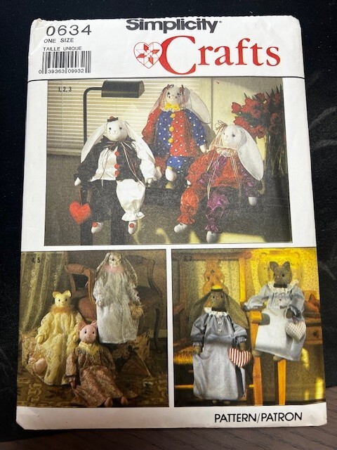 "Bunny and Cat Doll Clothes" 0634 Simplicity Crafts One Size | eBay