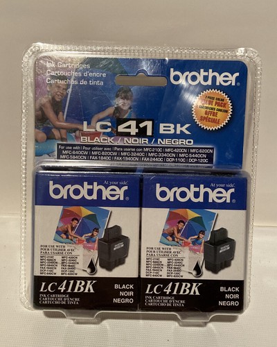 Genuine Brother LC41 Black Ink Cartridges Twin Pack LC41BK Sealed | eBay