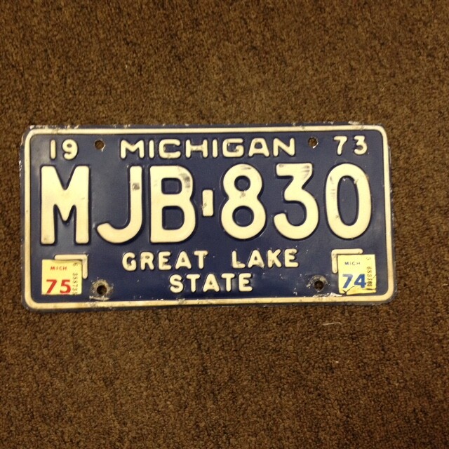 1973 Michigan License Plate with 74 & 75 tabs. | eBay