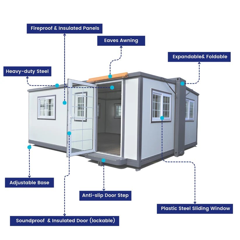 Chery 16.5x20x8FT Mobile Expandable Prefab House Prebuilt Home Fast ...