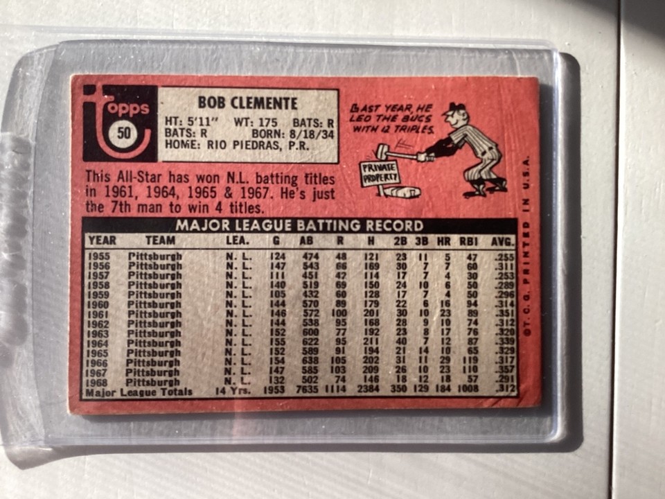 1969 Roberto Clemente #50 | eBay