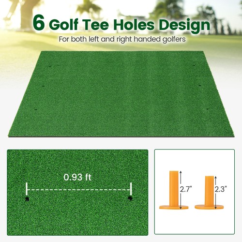 Golf Practice Hitting Mat Premium Turf w/2 Tees & Alignment Sticks 5 x ...