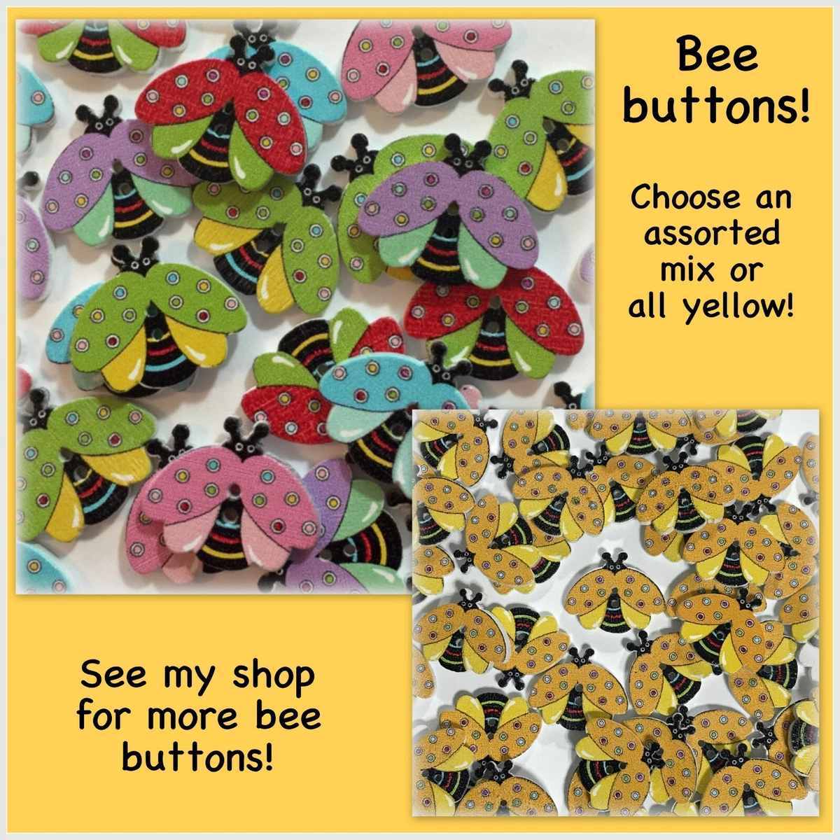 Bumble Bee Buttons