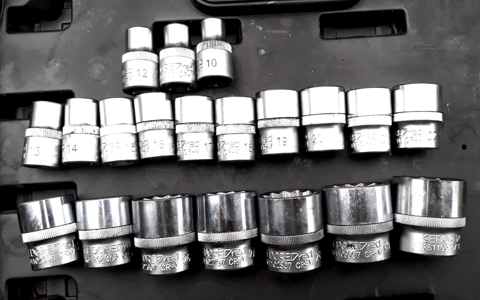 Gedore Red Socket Wrench Set 1/2" Drive Metric SW10-32mm 24pcs ...