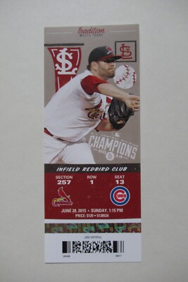 ST. LOUIS CARDINALS VS CHICAGO CUBS 6/28/2015 FULL TICKET | eBay