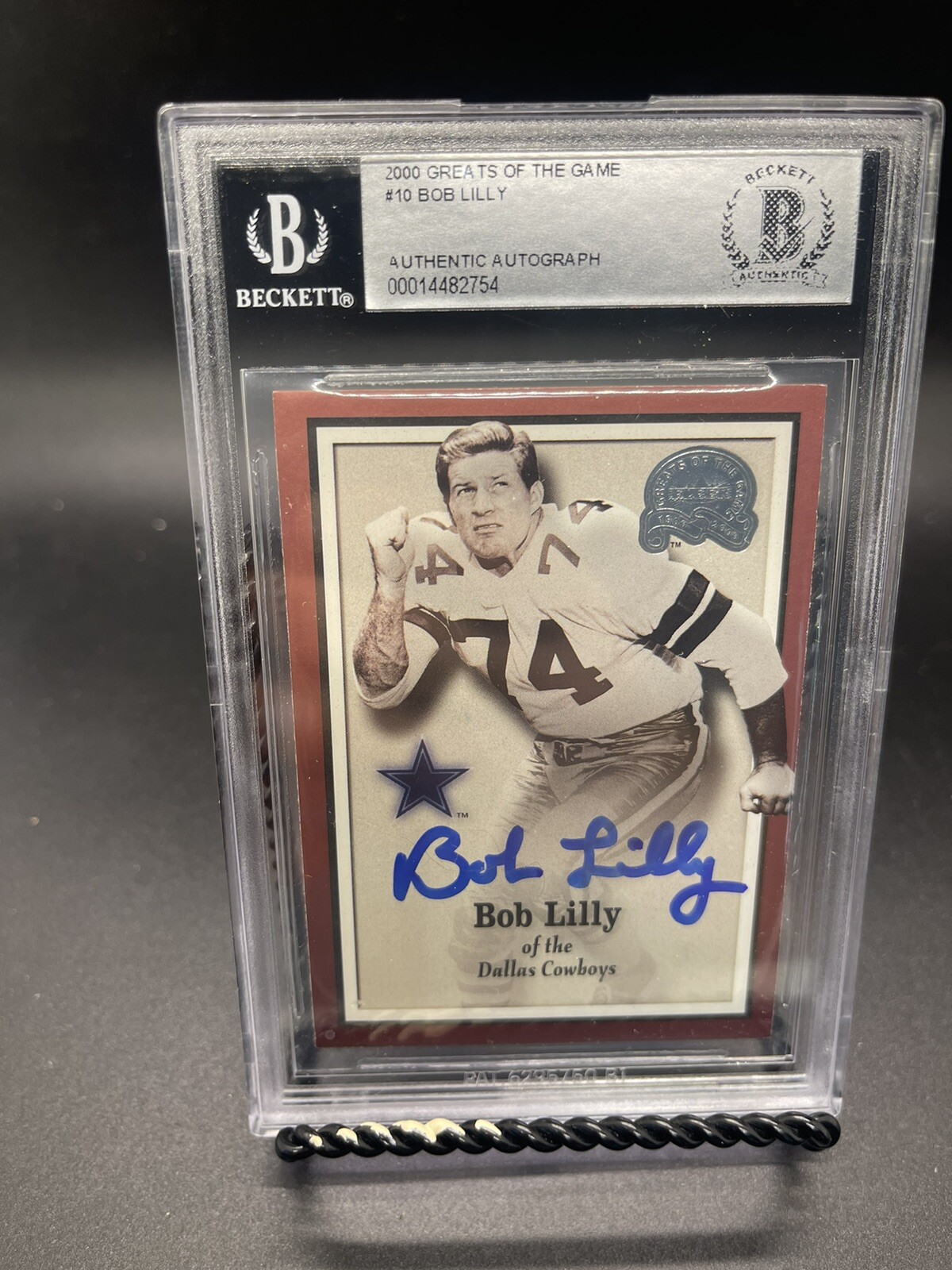 Bob Lilly Signed 2000 Greats of the Game Card Beckett Encapsulated ...