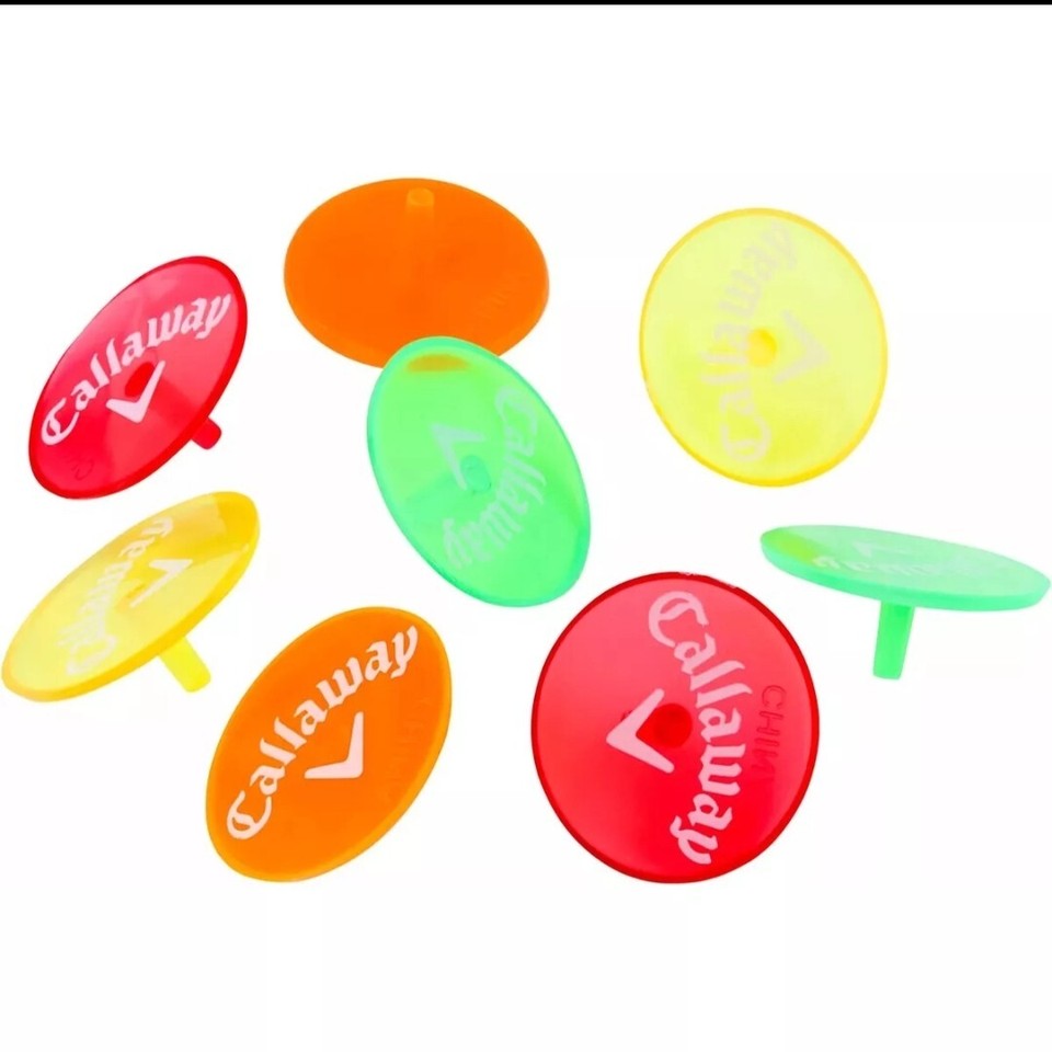 Callaway Assorted Bright Neon Golf Ball Markers 8 Pack Highly Visible ...