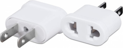 US Plug Adapter, European to USA Outlet Plug, 2 Prong American 2 Pack ...