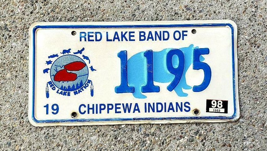 RED LAKE BAND OF CHIPPEWA MINNESOTA STATE LICENSE PLATE CAR TAG NATIVE ...