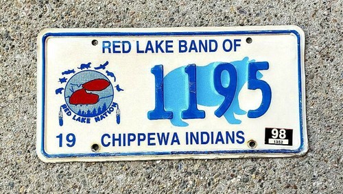 RED LAKE BAND OF CHIPPEWA OKLAHOMA STATE LICENSE PLATE CAR TAG NATIVE ...