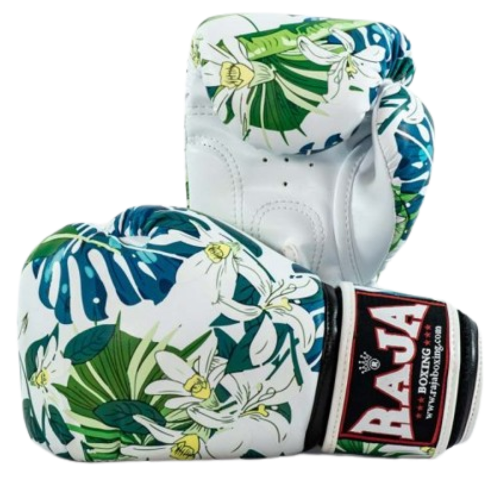 RAJA Boxing Glove MuayThai Fight White Orchid Flower Micro Fiber ...