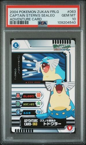PSA 10 Captain Stern's Sealeo 2004 Carddass Zukan Pokemon Adv Card #063 ...