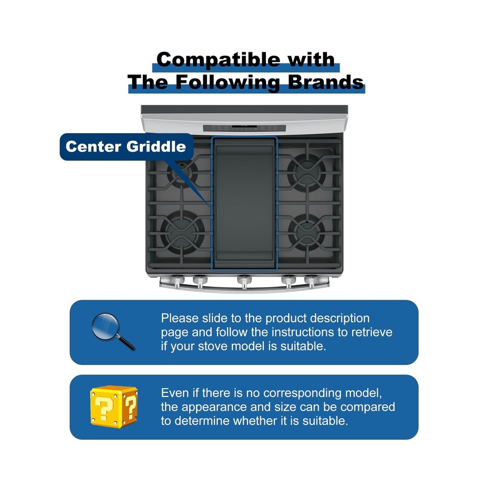 UPGRADED WB31X24738 Griddle Replacement for GE Appliance Gas Range Part ...