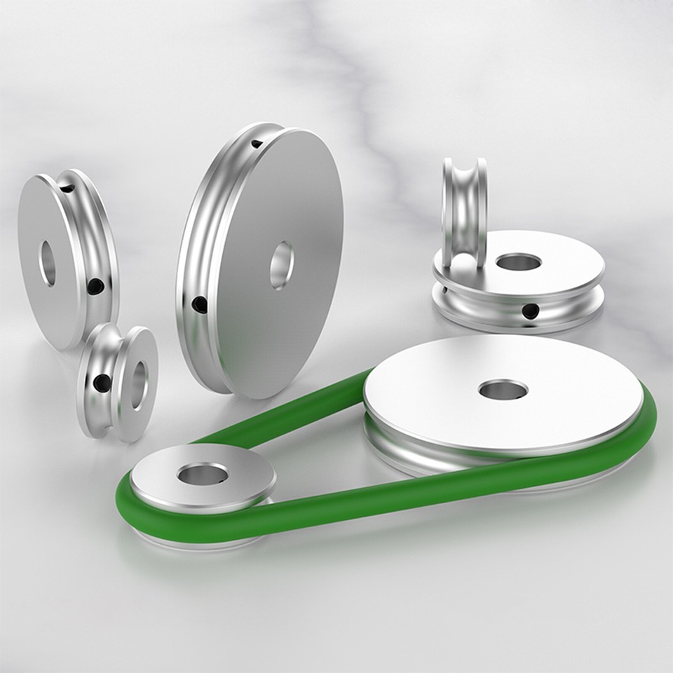 U-Grooved Pulley PU Belt Pulleys Aluminum Without Step Width 5/6/8mm OD ...
