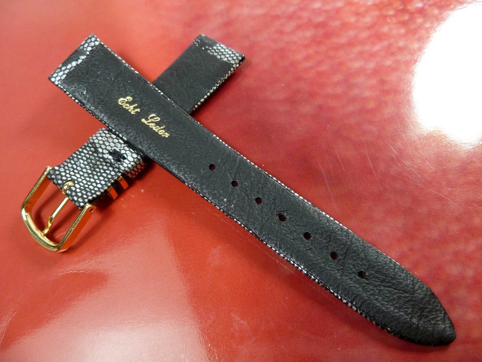17MM Silver Black Watch Bracelet Schlangenprint Watch Strap Leather ...