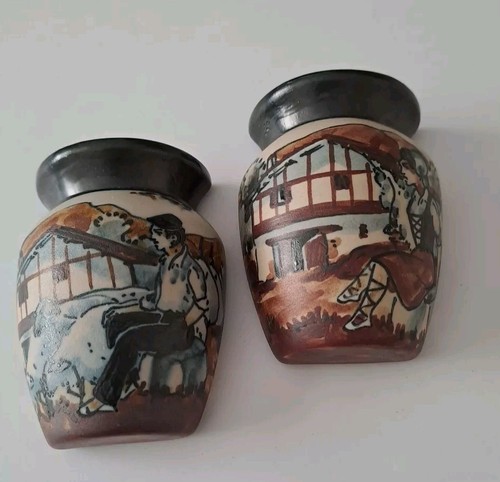 Vintage Ciboure Pottery Wall Vases French Basque, Excellent Condition ...