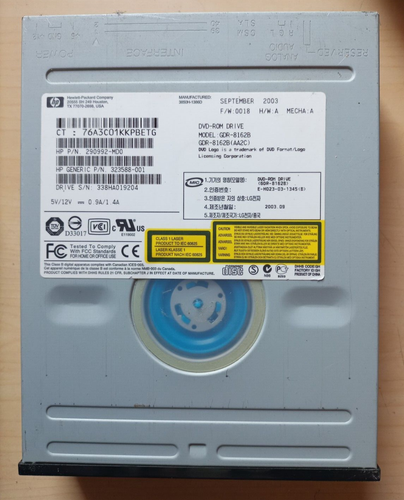 GDR-8162B HP DVD-ROM Drive IDE FW 0018 GameCube Wii RawDump - Working ...